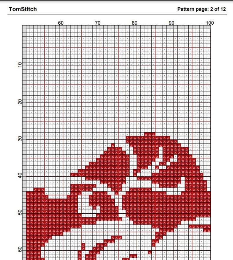 Red Rose Silhouette Cross Stitch Pattern in Pdf - Etsy