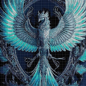 Ice Phoenix Cross Stitch Pattern in Pdf DMC - Etsy