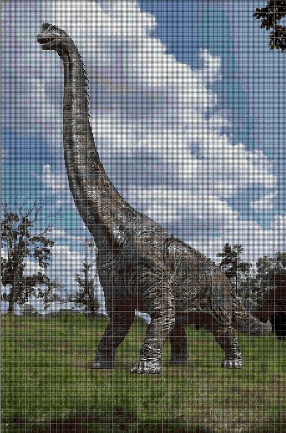 Diplodocus 2 Cross Stitch Pattern in Pdf DMC - Etsy