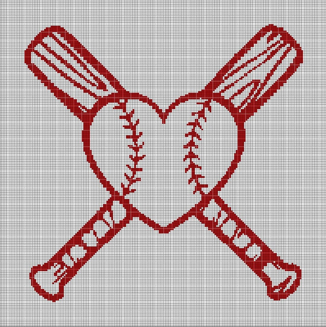 Baseball Love Cross Stitch Pattern in Pdf - Etsy