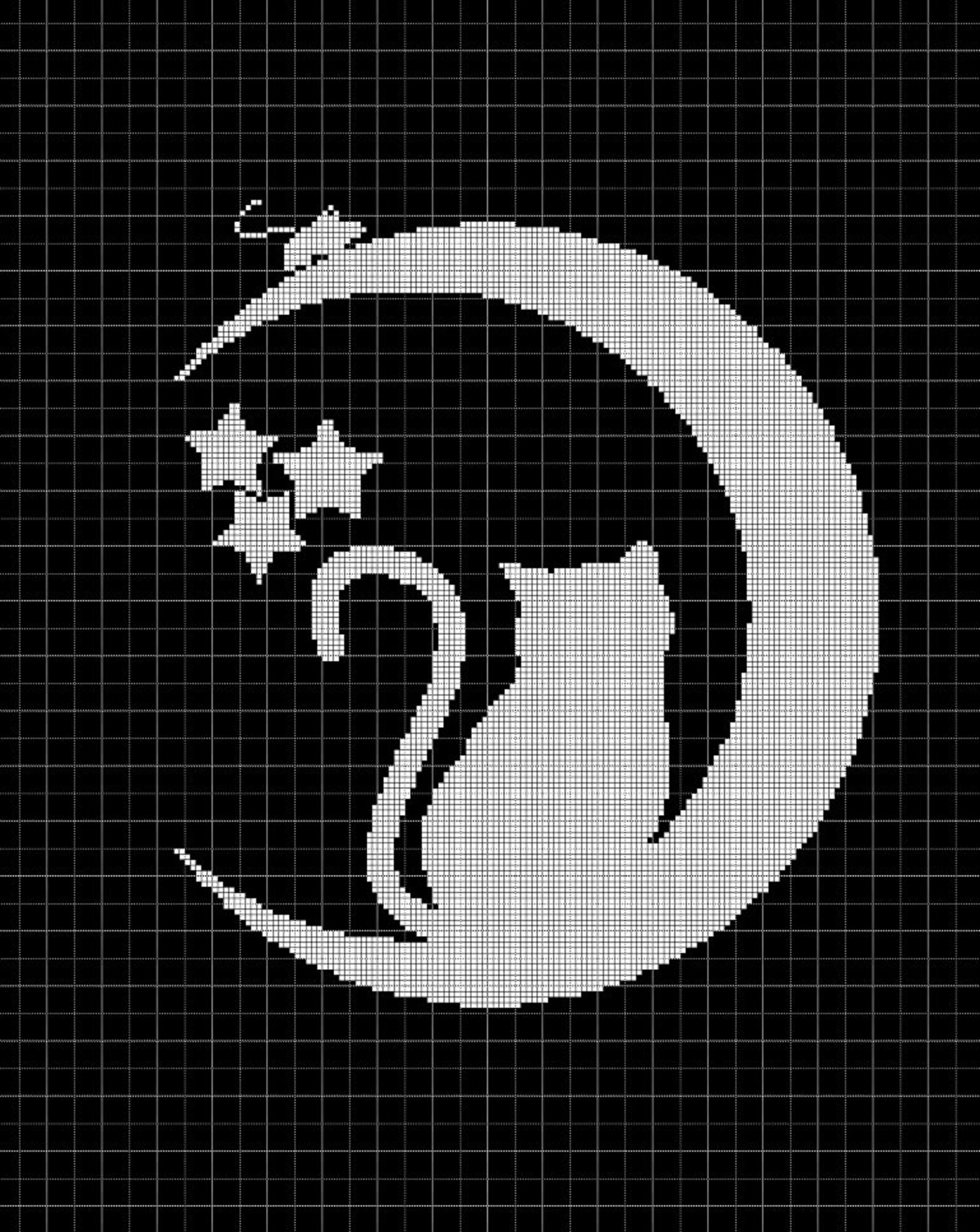 Cat on Moon Silhouette Cross Stitch Pattern in Pdf - Etsy