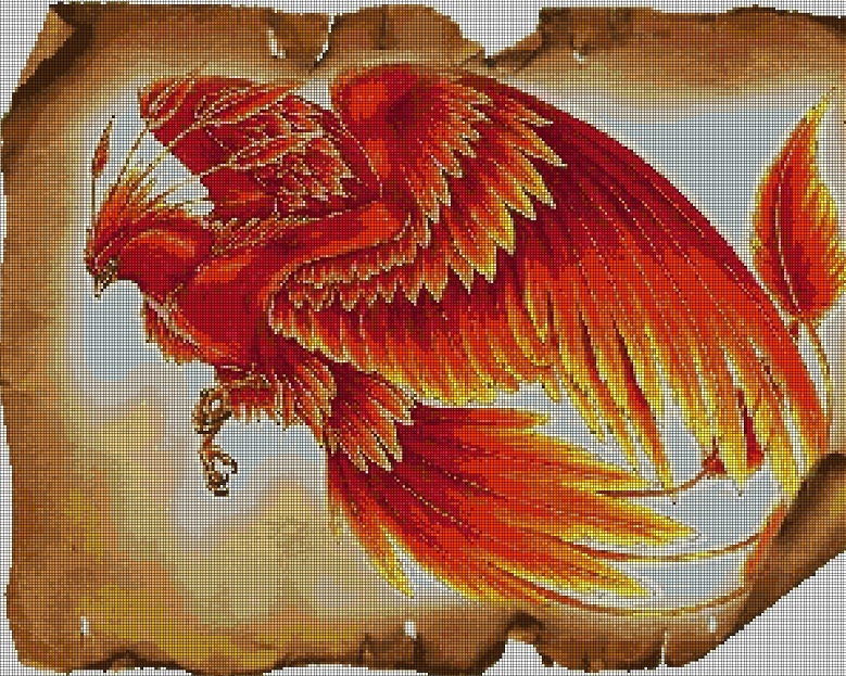 Phoenix Bird Cross Stitch Pattern in Pdf DMC - Etsy
