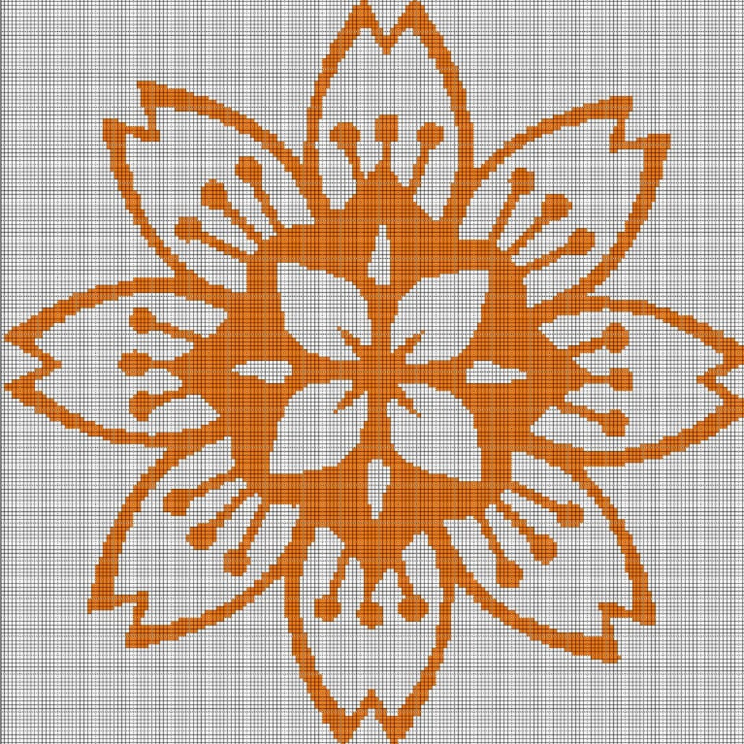 Orange Flower 4 Silhouette Cross Stitch Pattern in Pdf - Etsy
