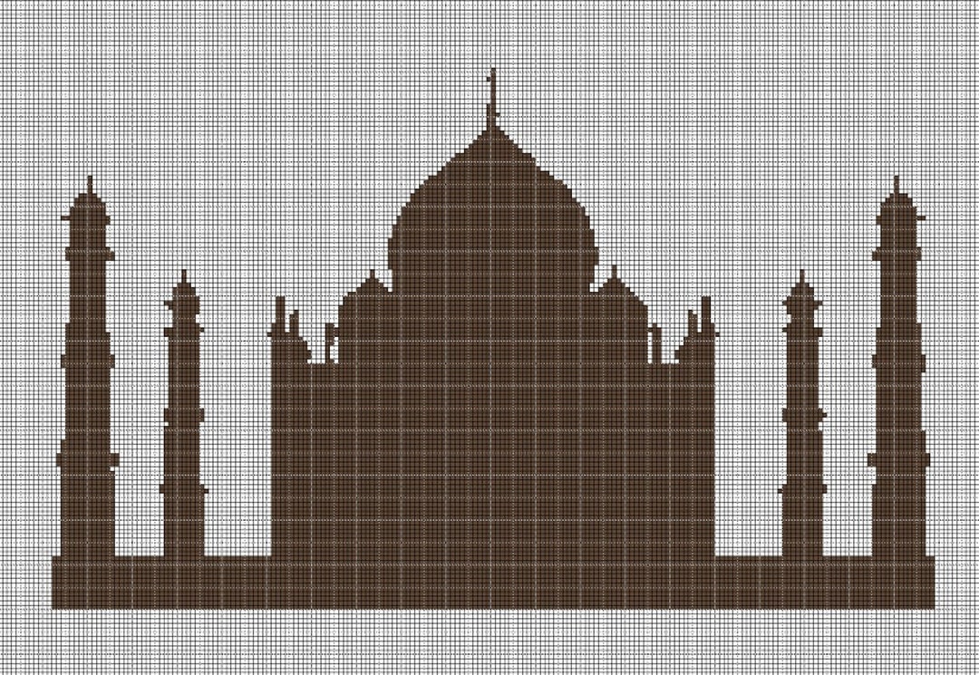 Taj-mahal Silhouette Cross Stitch Pattern in Pdf - Etsy