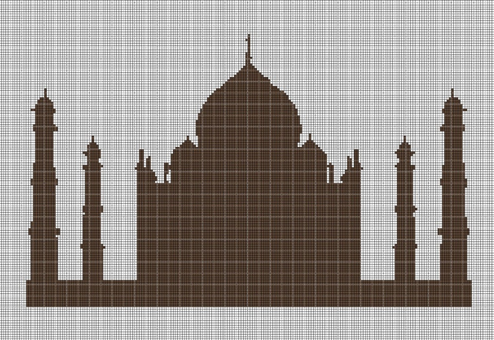 Taj-mahal Silhouette Cross Stitch Pattern in Pdf - Etsy