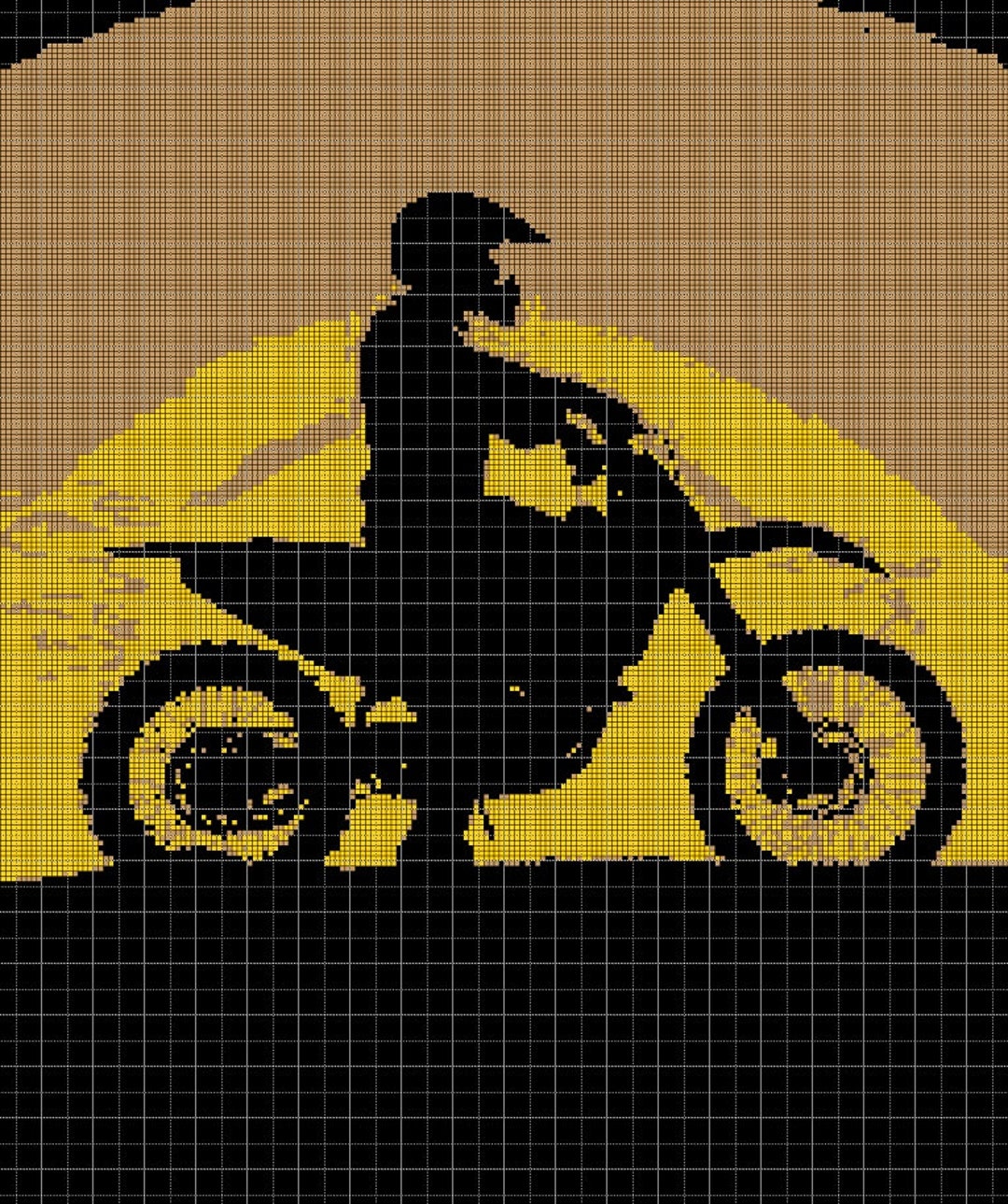 Motocross Rider Silhouette Cross Stitch Pattern in Pdf - Etsy