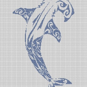 Tribal Hammerhead 2 Silhouette Cross Stitch Pattern in Pdf - Etsy