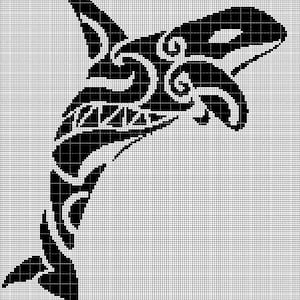 Tribal Orca Silhouette Cross Stitch Pattern in Pdf - Etsy