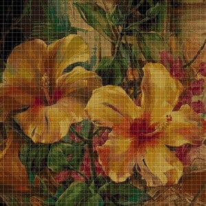 Yellow Hibiscus Cross Stitch Pattern in Pdf DMC - Etsy