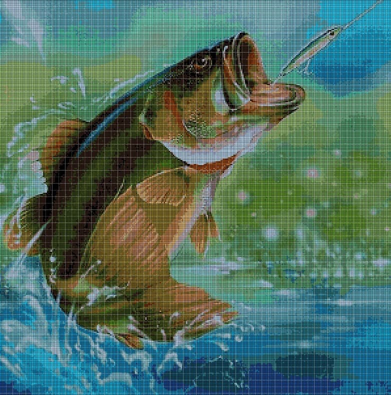 Fishing Cross Stitch Pattern in Pdf DMC - Etsy