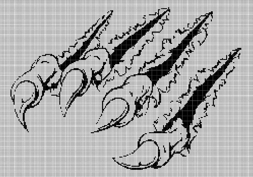 Monster Claw Silhouette Cross Stitch Pattern in Pdf - Etsy