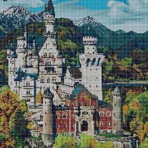 Bavarian Castle Cross Stitch Pattern in Pdf DMC - Etsy