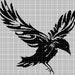 Raven Silhouette Cross Stitch Pattern in Pdf - Etsy
