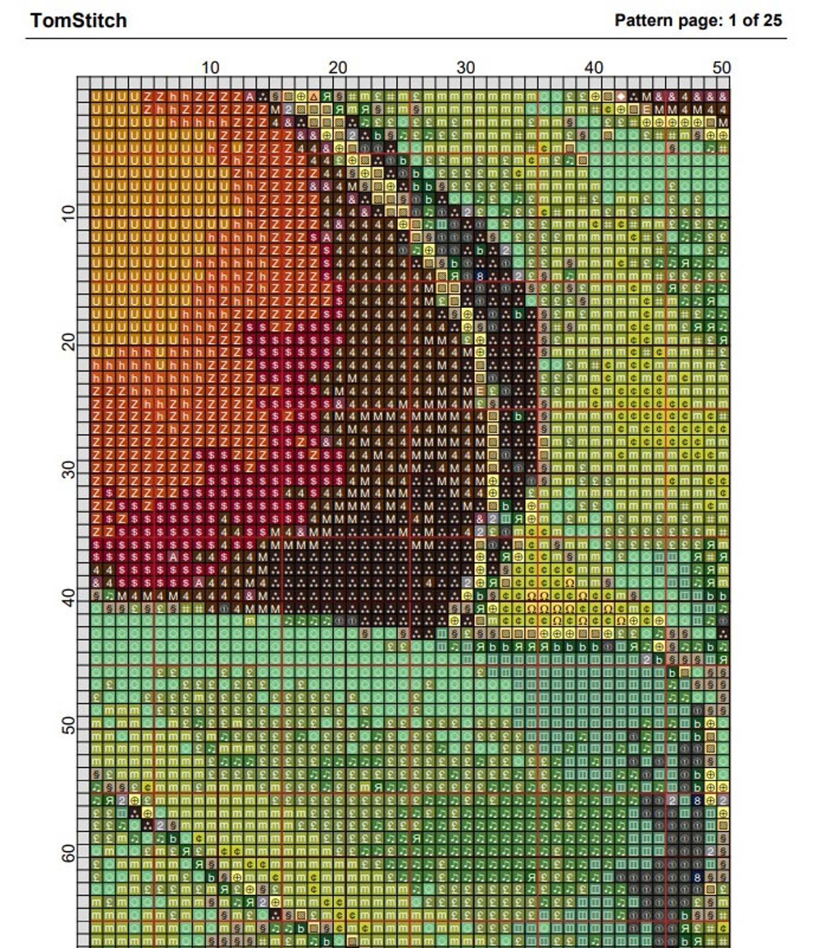 Sunflower Cross Stitch Pattern in Pdf DMC - Etsy