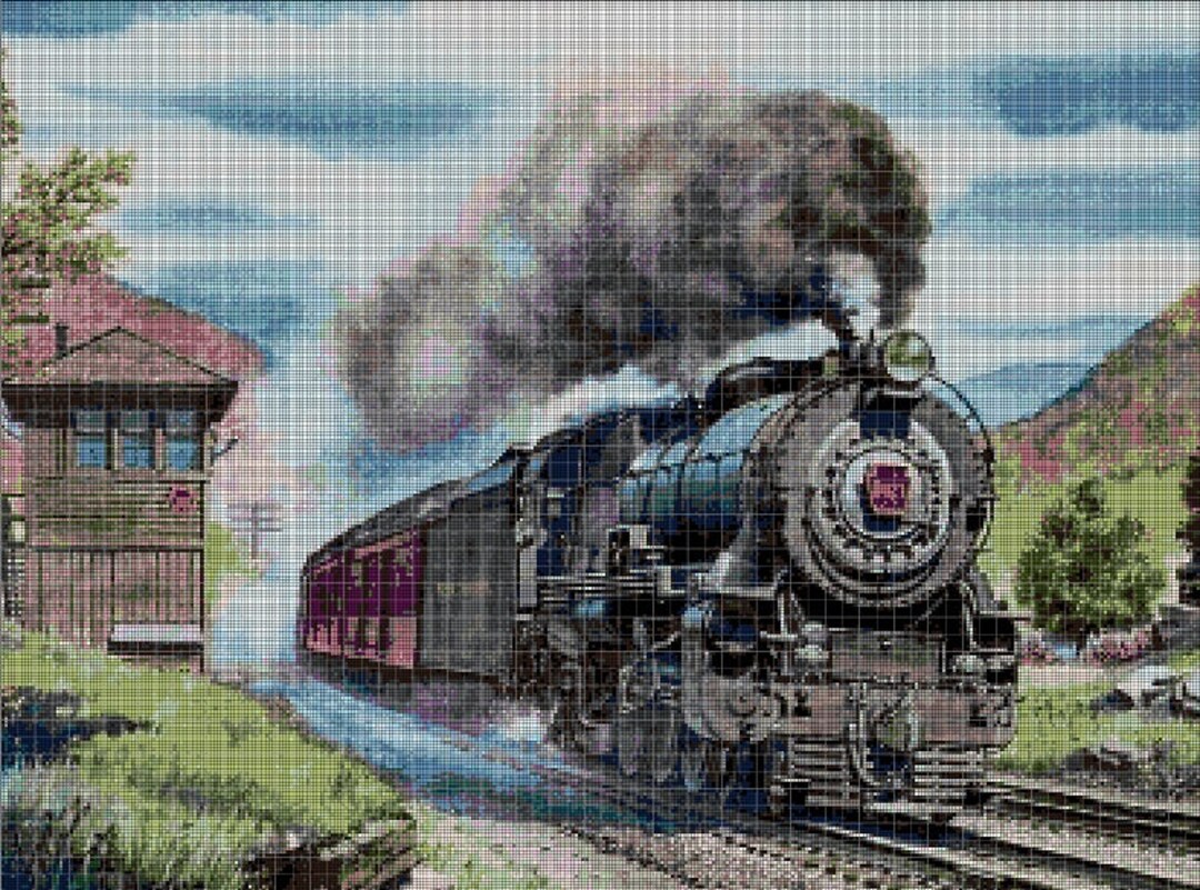 Train Cross Stitch Pattern in Pdf DMC - Etsy