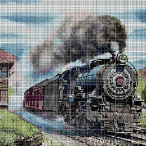 Train Cross Stitch Pattern in Pdf DMC - Etsy