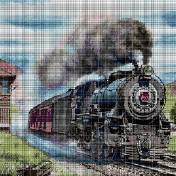Train Cross Stitch - Etsy