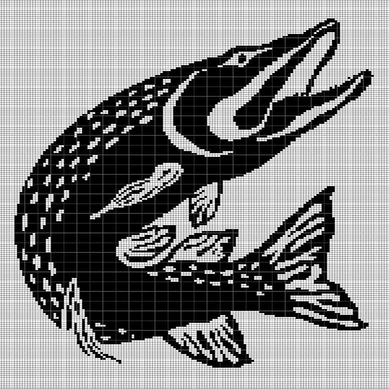 CROCHET! Fish Crochet Afghan Pattern Graph - Etsy