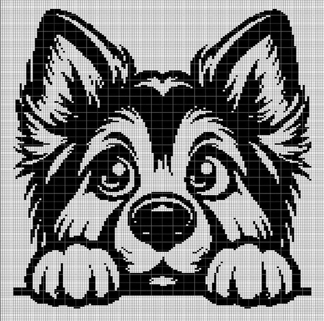 CROCHET! Dog Head Crochet Afghan Pattern Graph - Etsy