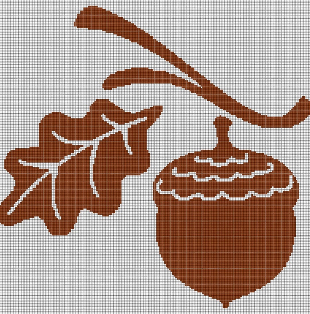 Acorn Silhouette Cross Stitch Pattern in Pdf - Etsy