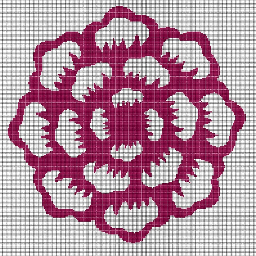 Flower 2 Silhouette Cross Stitch Pattern in Pdf - Etsy