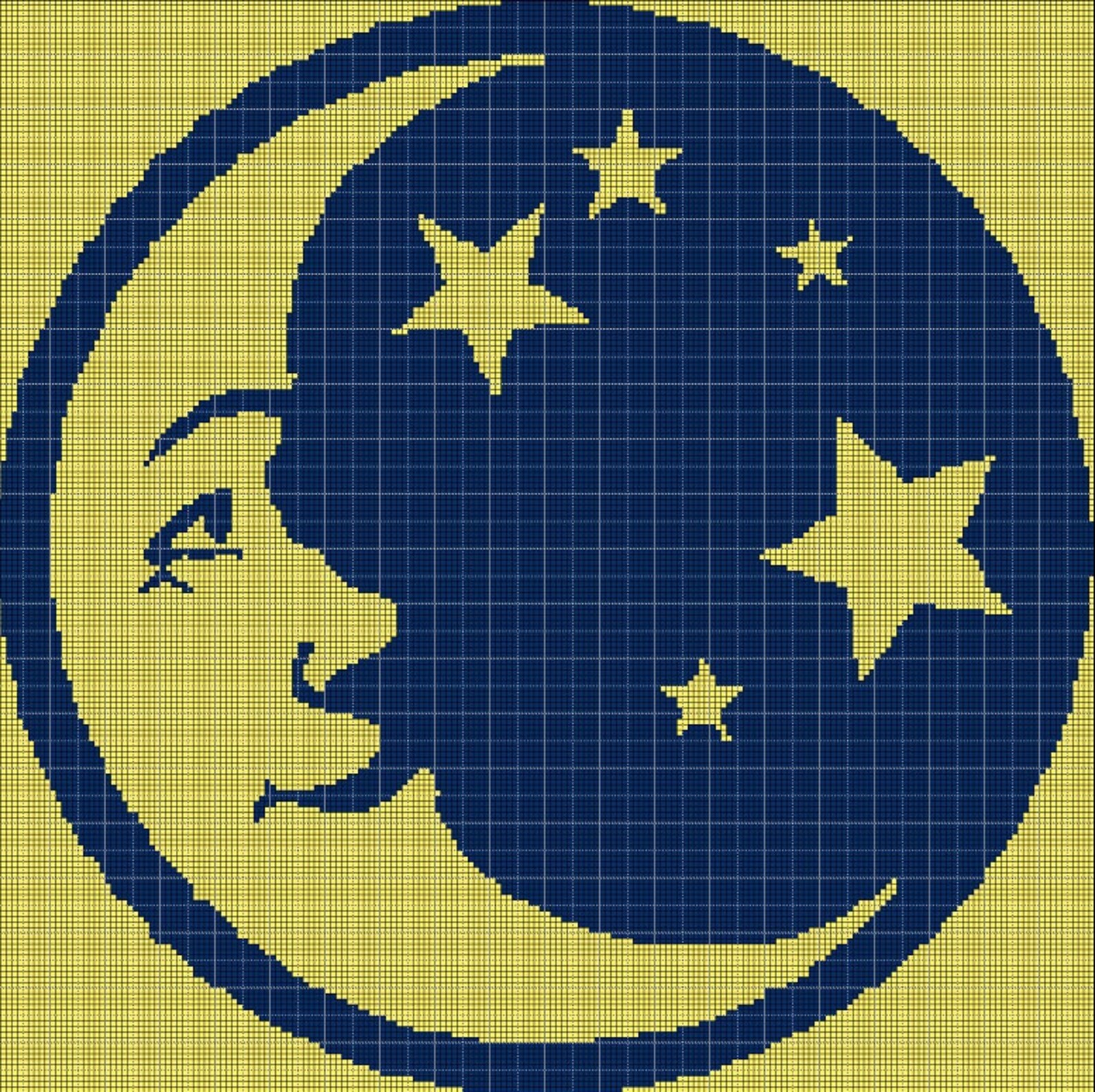 Moon and Stars Silhouette Cross Stitch Pattern in Pdf - Etsy