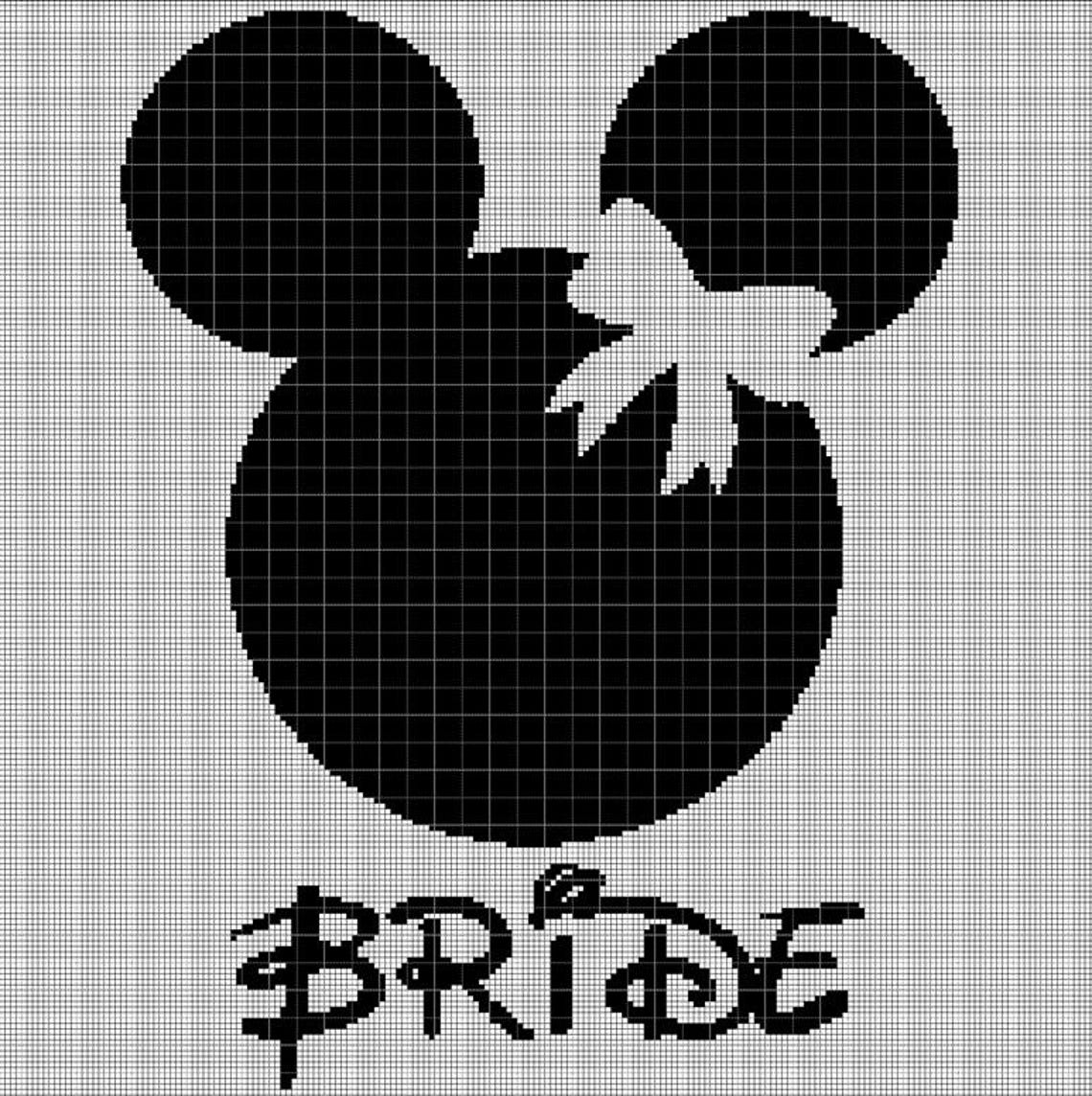 Minnie Bride Silhouette Cross Stitch Pattern in Pdf - Etsy