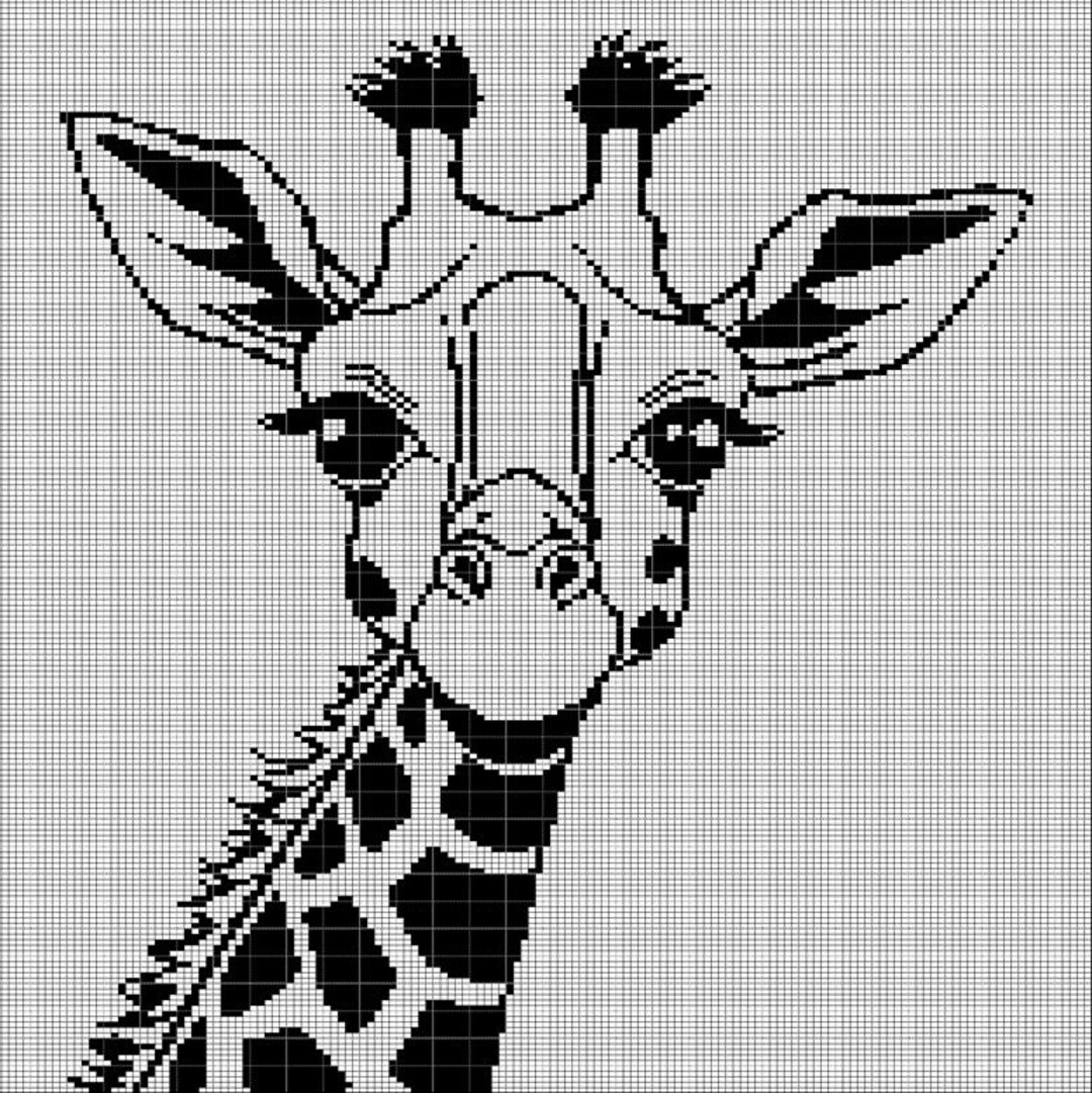 CROCHET! Giraffe Head Crochet Afghan Pattern Graph - Etsy