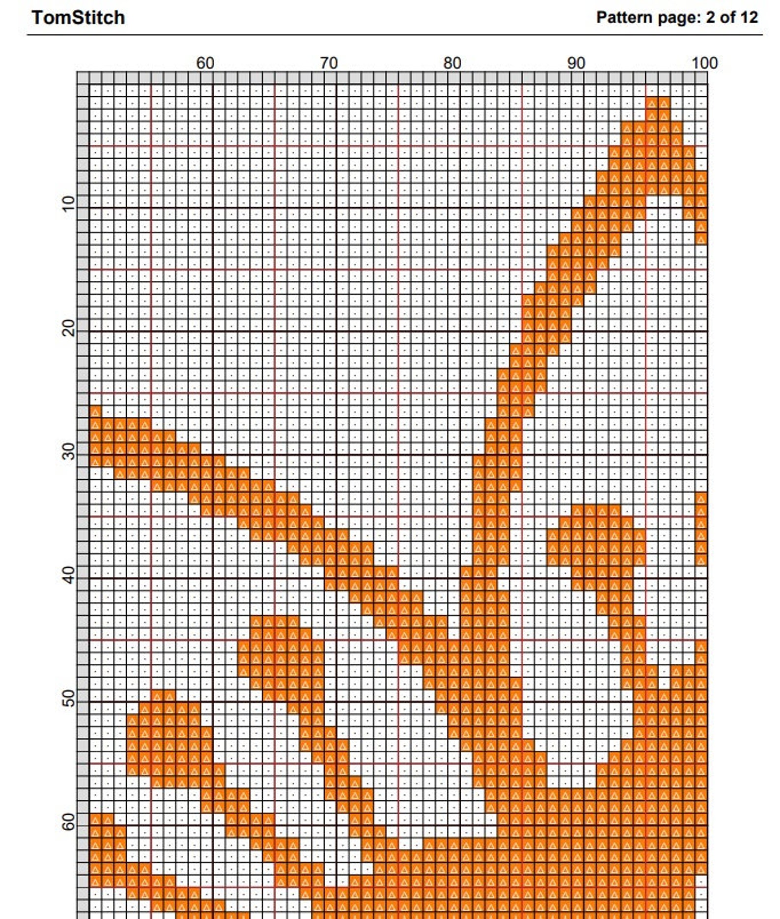 Orange Flower 4 Silhouette Cross Stitch Pattern in Pdf - Etsy