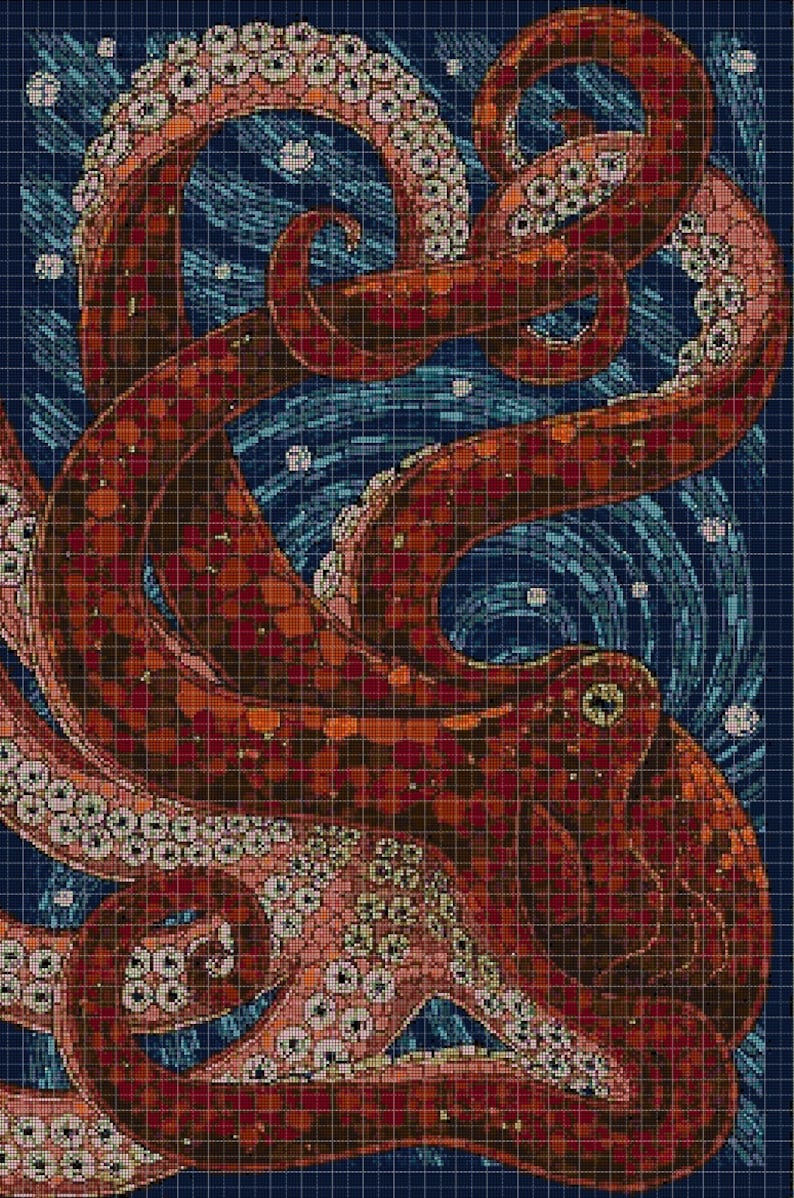 Art Octopus Cross Stitch Pattern in Pdf DMC - Etsy
