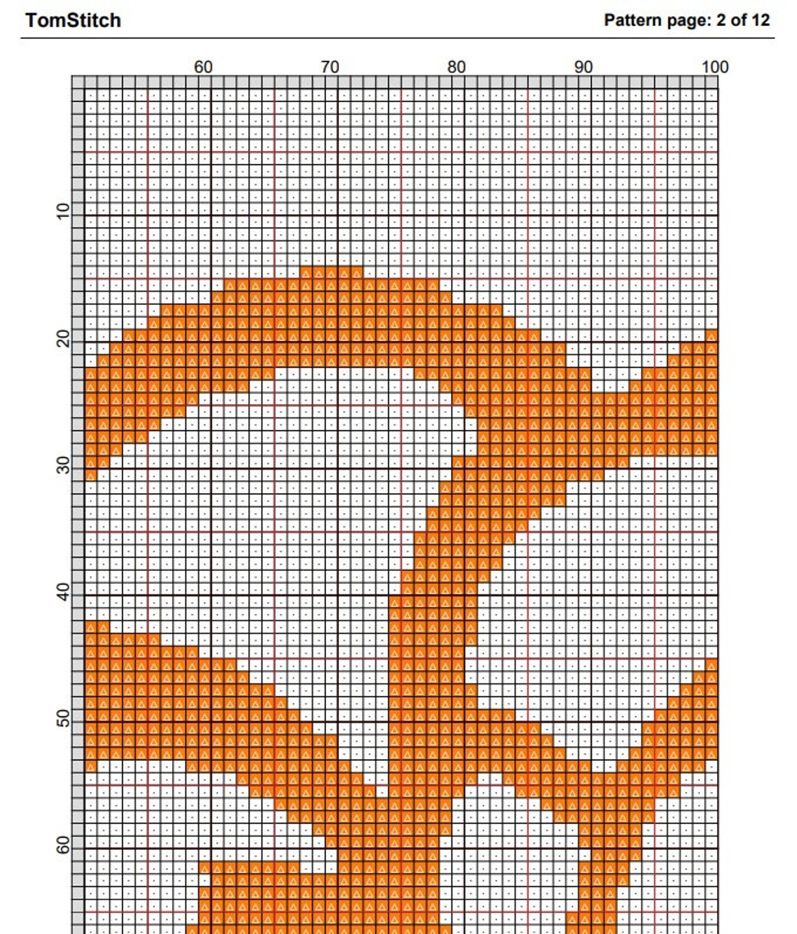 Orange Flower 2 Silhouette Cross Stitch Pattern in Pdf - Etsy