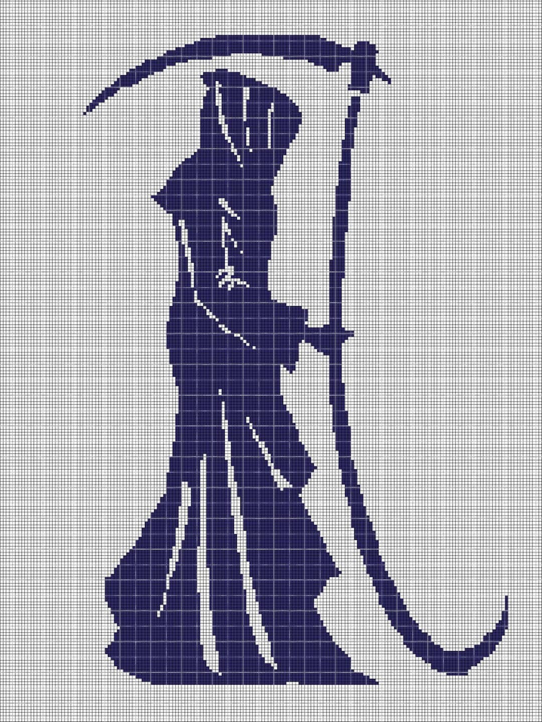 Reaper 3 Silhouette Cross Stitch Pattern in Pdf - Etsy