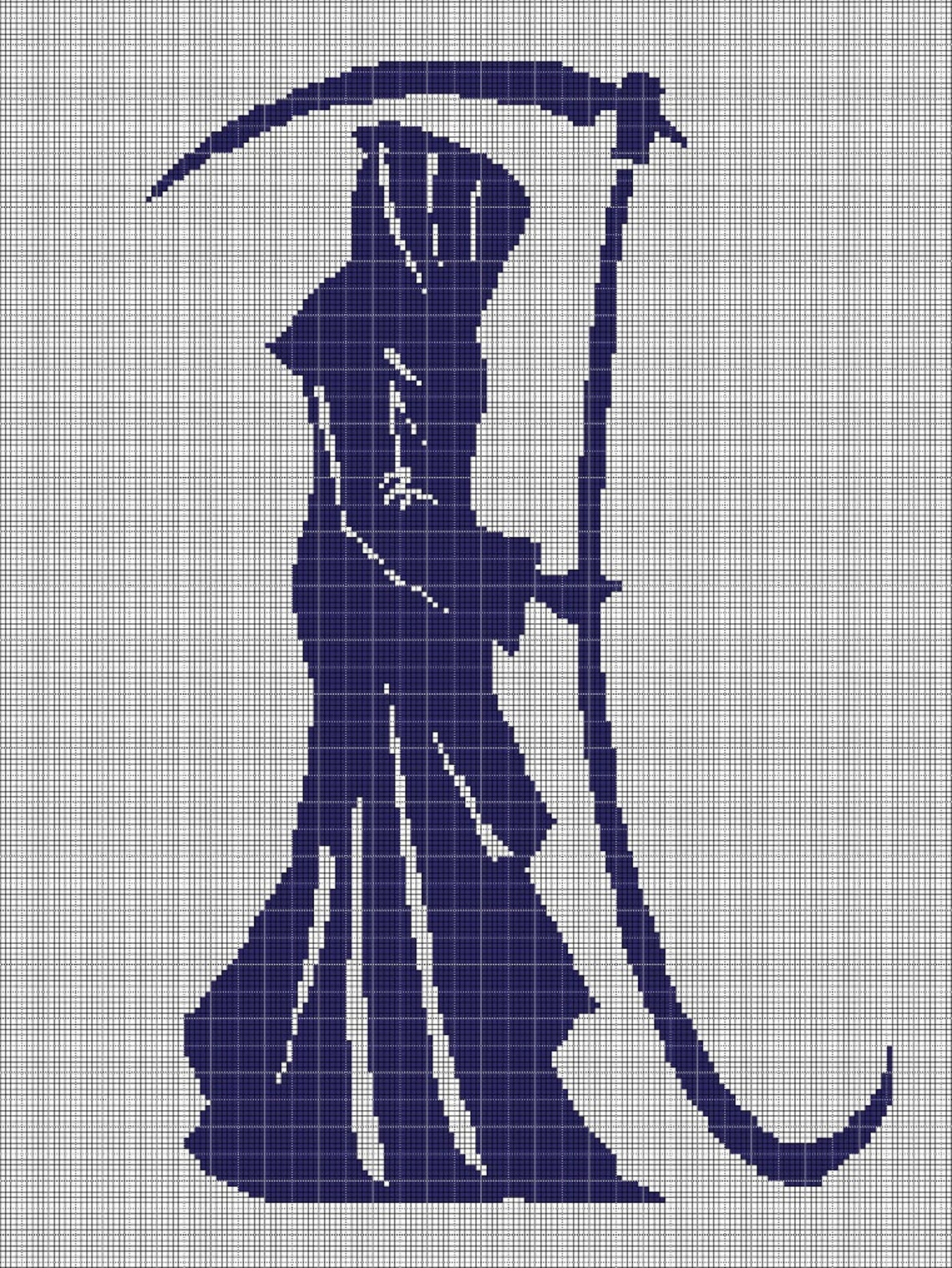 Reaper 3 Silhouette Cross Stitch Pattern in Pdf - Etsy