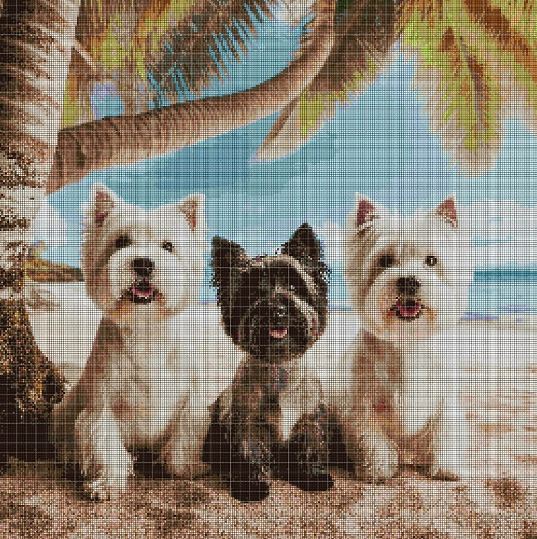 Terriers Team Cross Stitch Pattern in Pdf DMC - Etsy