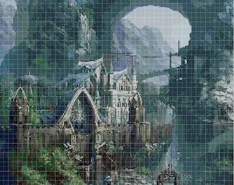 Castle in the Sky 500x923 Stitches, DMC Cross Stitch Pattern, Pdf/xsd ...