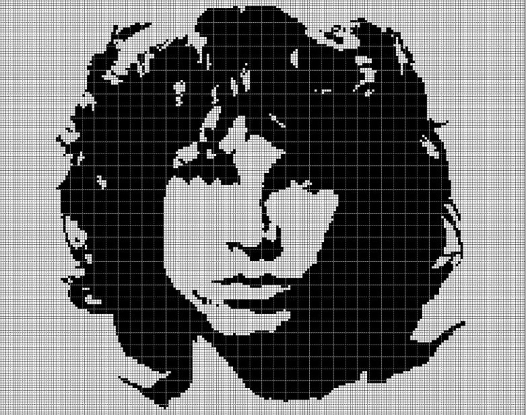 Jim Morrison Silhouette Cross Stitch Pattern in Pdf - Etsy