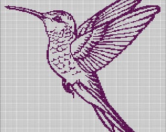 Hummingbird With Flower 2 Crochet Afghan Pattern Graph - Etsy