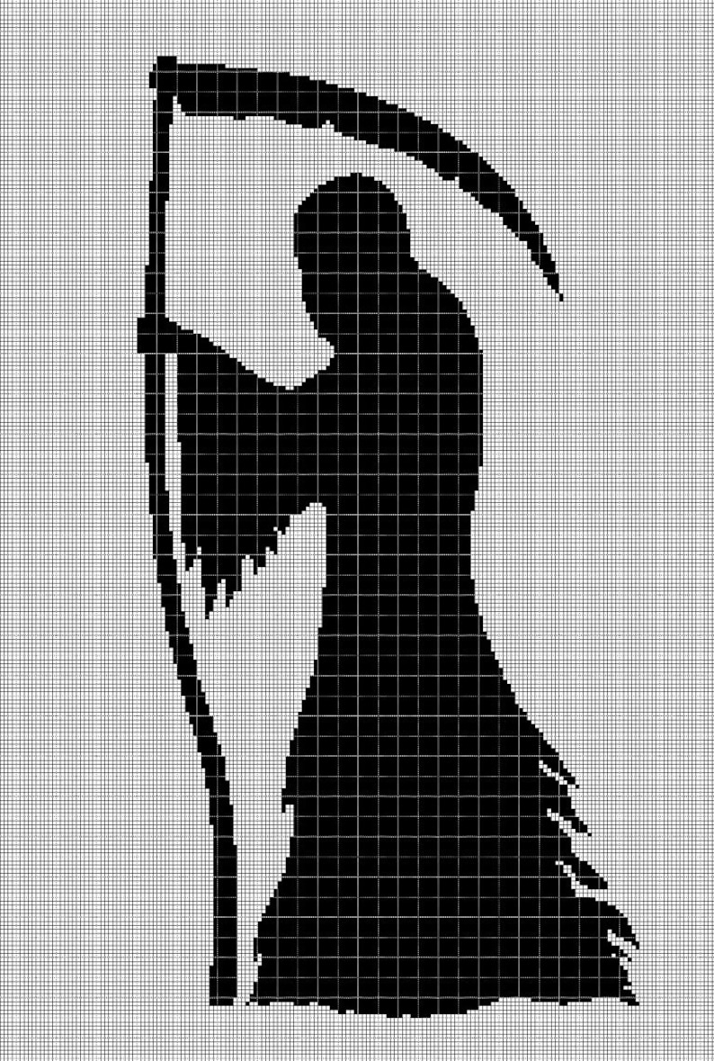 Reaper 2 Silhouette Cross Stitch Pattern in Pdf - Etsy