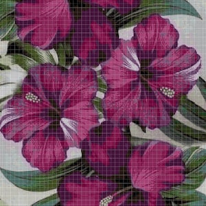 Purple Hibiscus Cross Stitch Pattern in Pdf DMC - Etsy