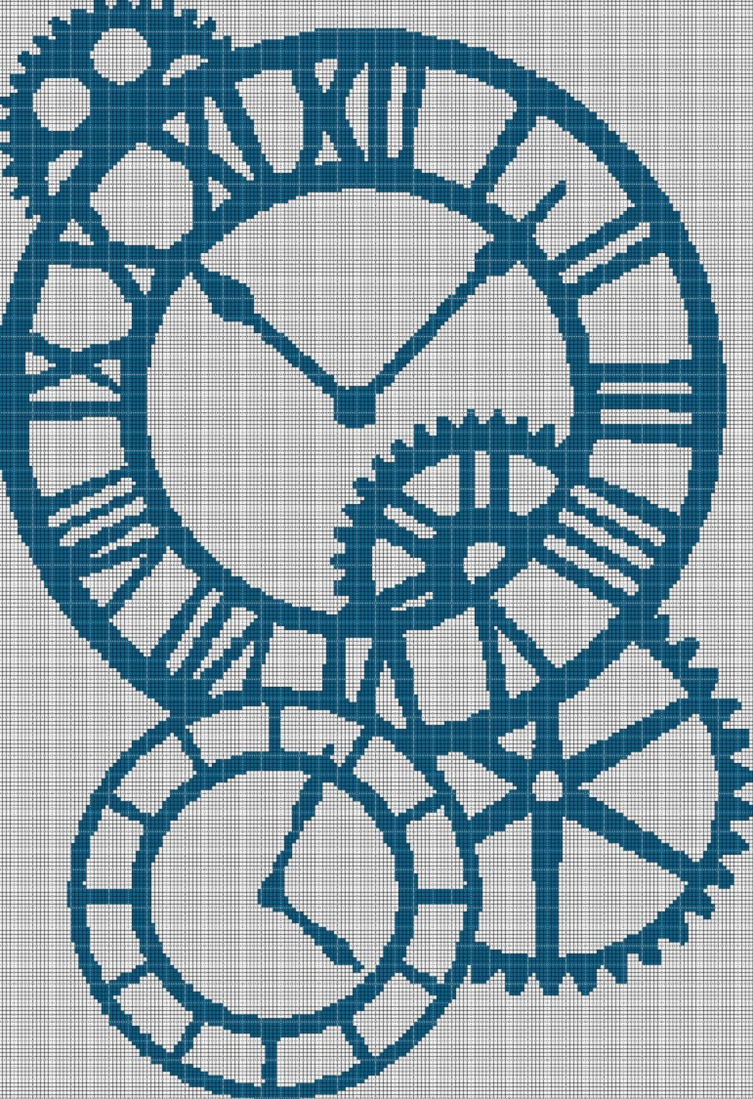 Clocks Silhouette Cross Stitch Pattern in Pdf - Etsy
