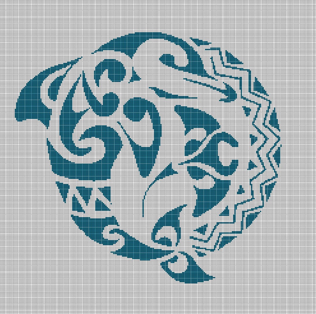 Maori Sea Symbol Silhouette Cross Stitch Pattern in Pdf - Etsy