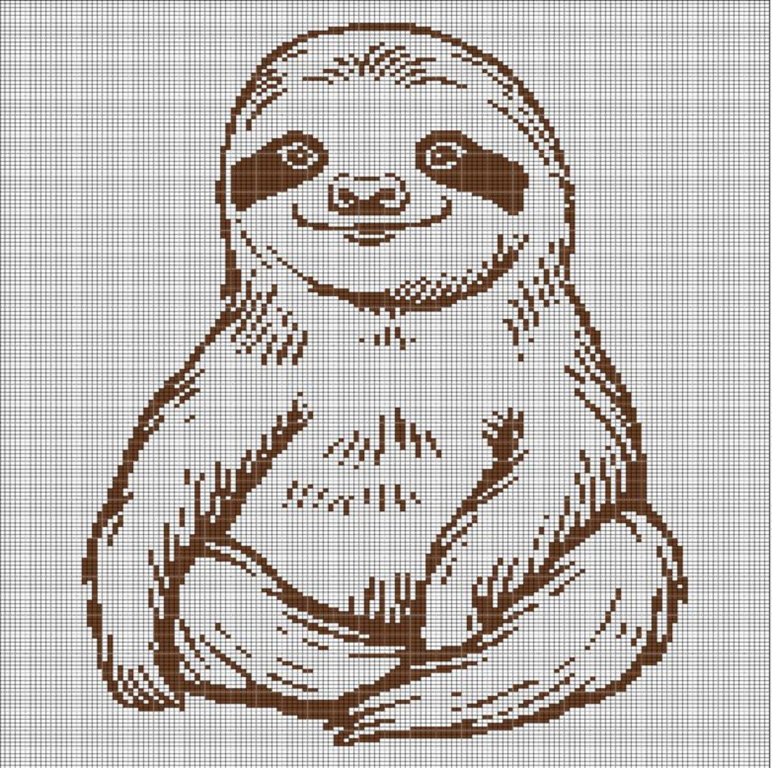 CROCHET! Sloth Crochet Afghan Pattern Graph - Etsy