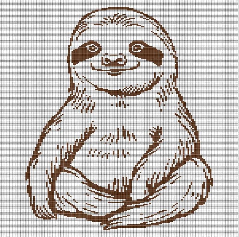 CROCHET! Sloth Crochet Afghan Pattern Graph - Etsy