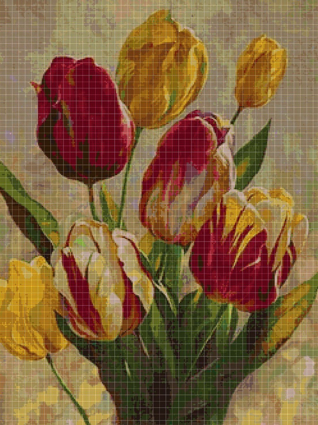 Tulips 4 Cross Stitch Pattern in Pdf DMC - Etsy