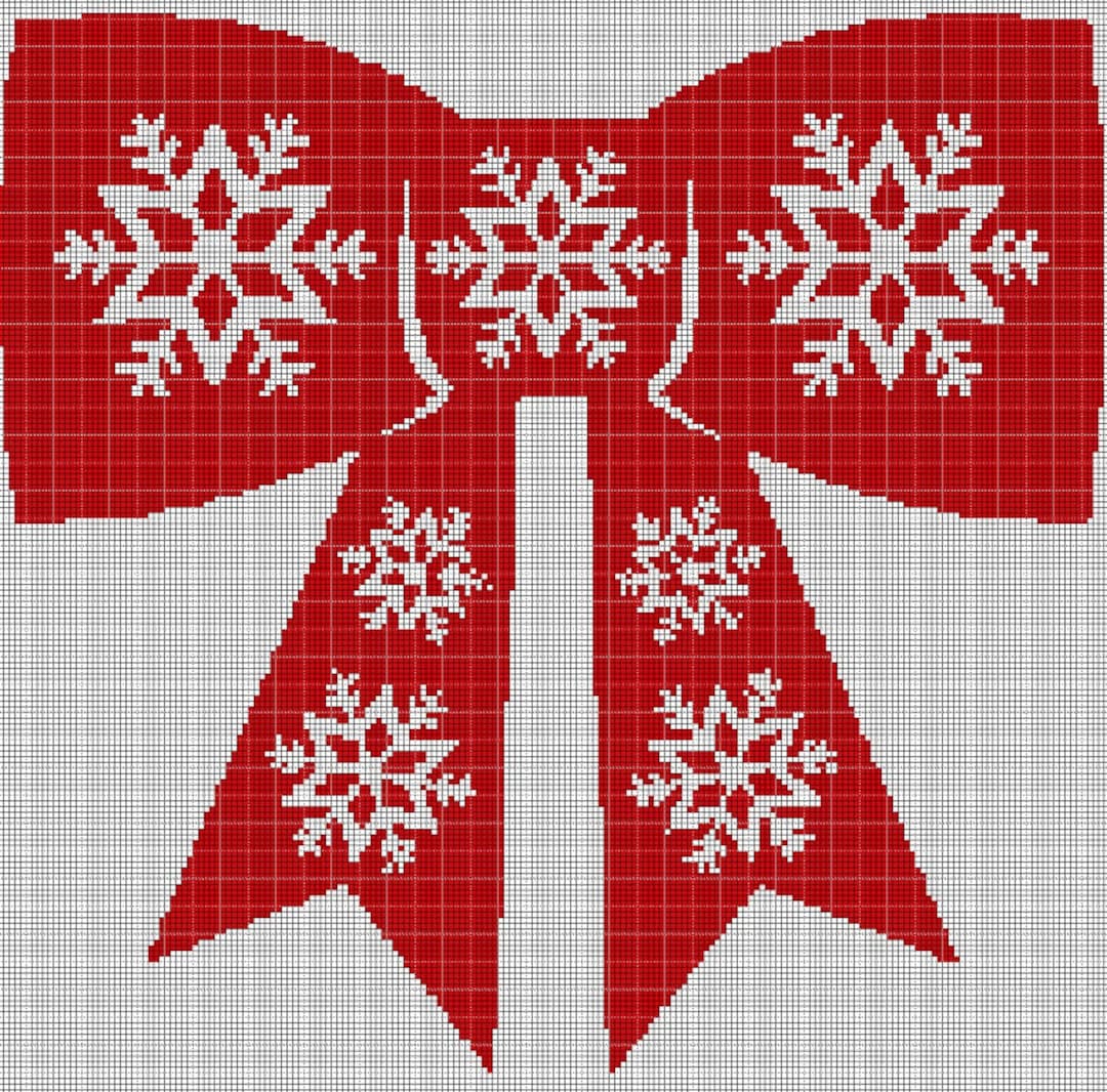 Christmas Bow Silhouette Cross Stitch Pattern in Pdf - Etsy