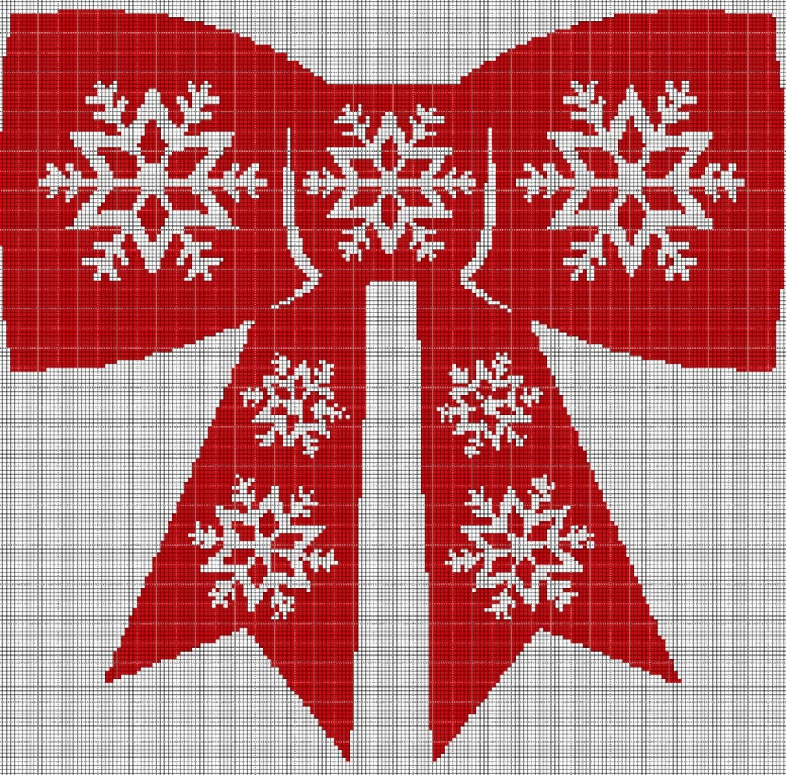 Christmas Bow Silhouette Cross Stitch Pattern in Pdf - Etsy