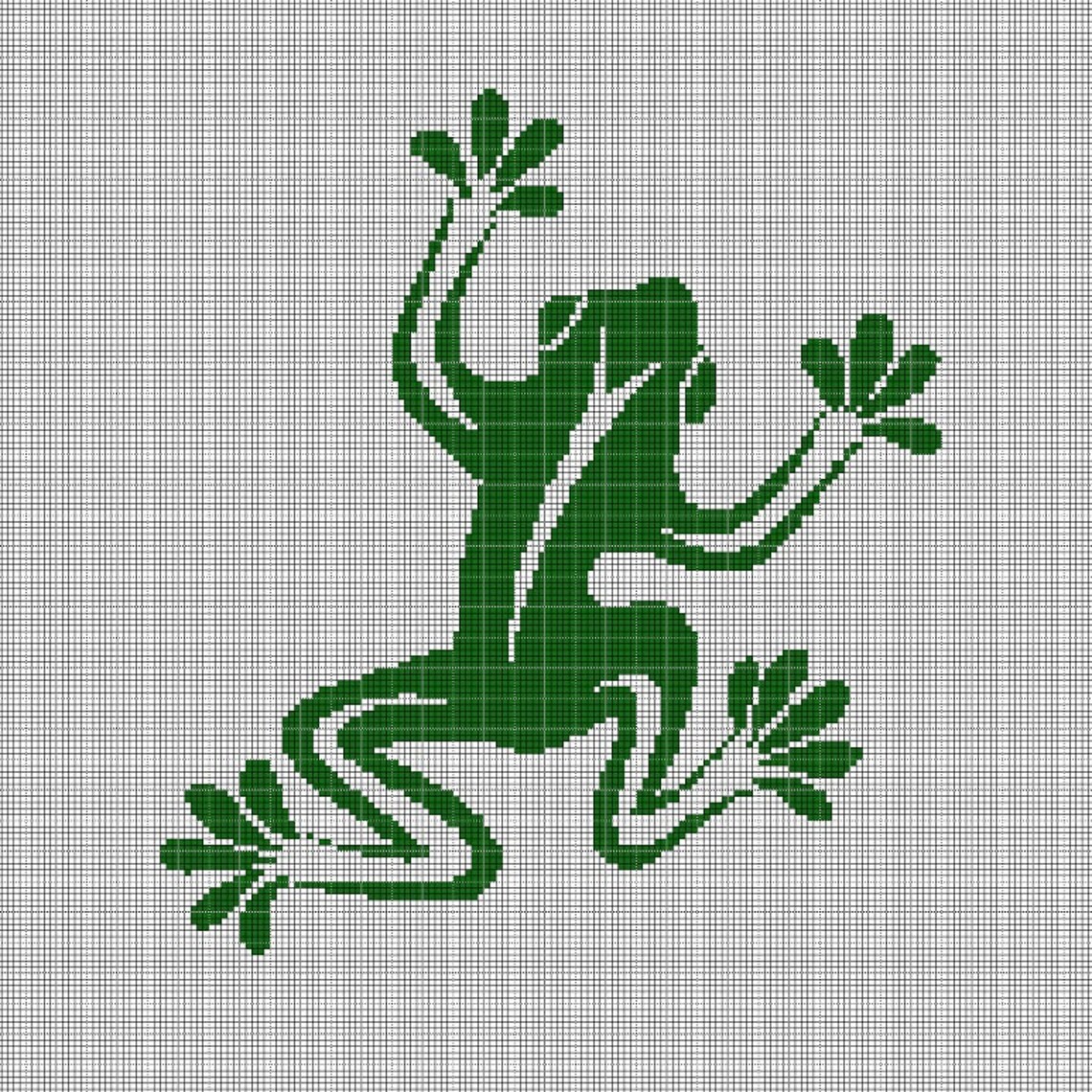 Frog Silhouette Cross Stitch Pattern in Pdf - Etsy