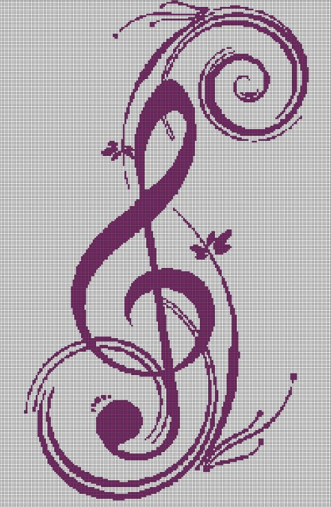 Violin Silhouette Cross Stitch Pattern in Pdf - Etsy