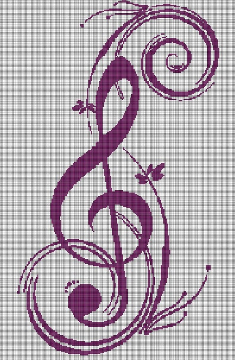 Violin Silhouette Cross Stitch Pattern in Pdf - Etsy