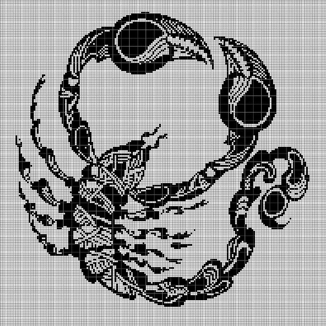 Tribal Scorpion Silhouette Cross Stitch Pattern in Pdf - Etsy